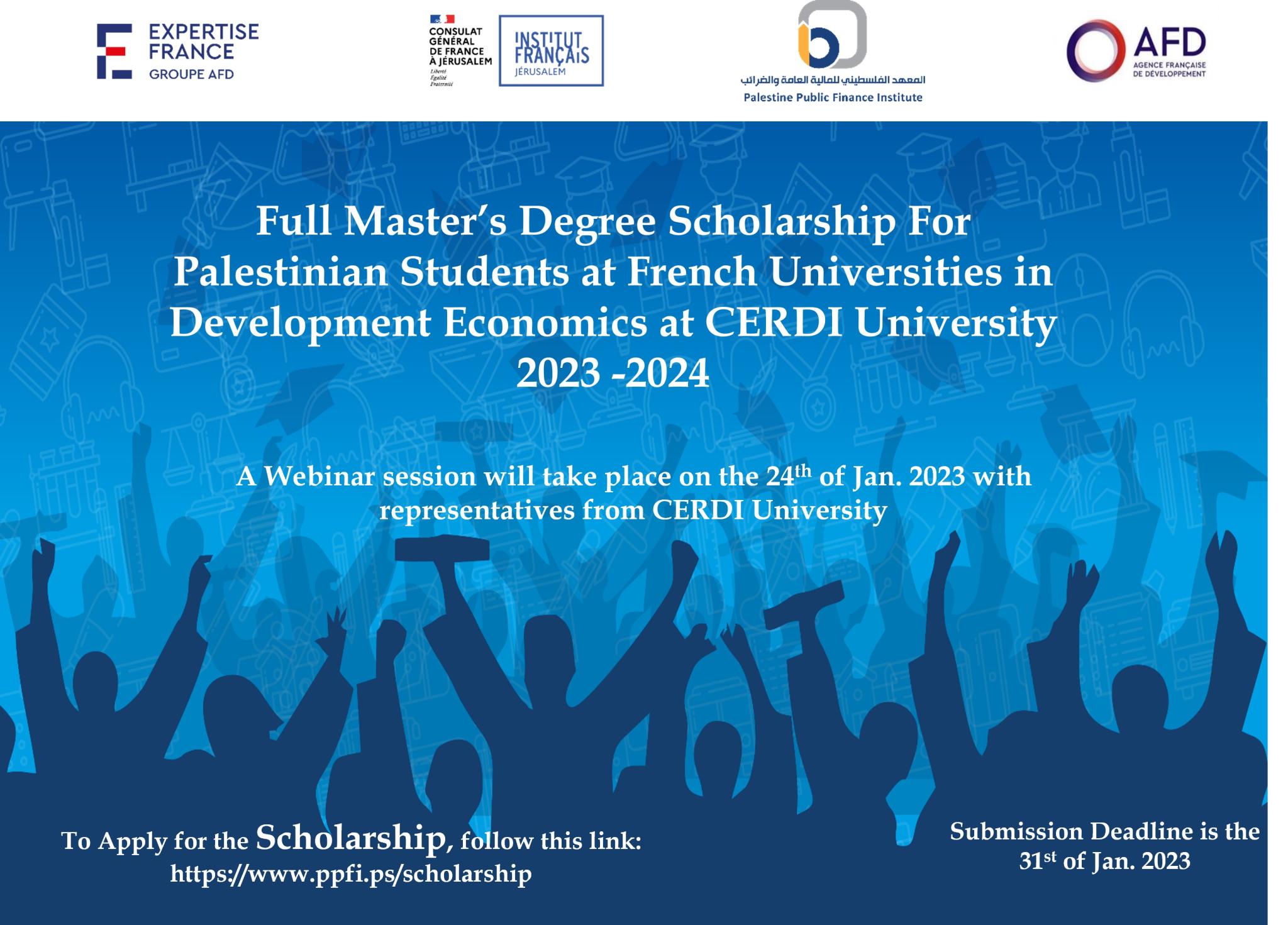 Full Master's Degree Scholarship at French Universities in Development ... Full Master's Degree Scholarship at French Universities in Development ...